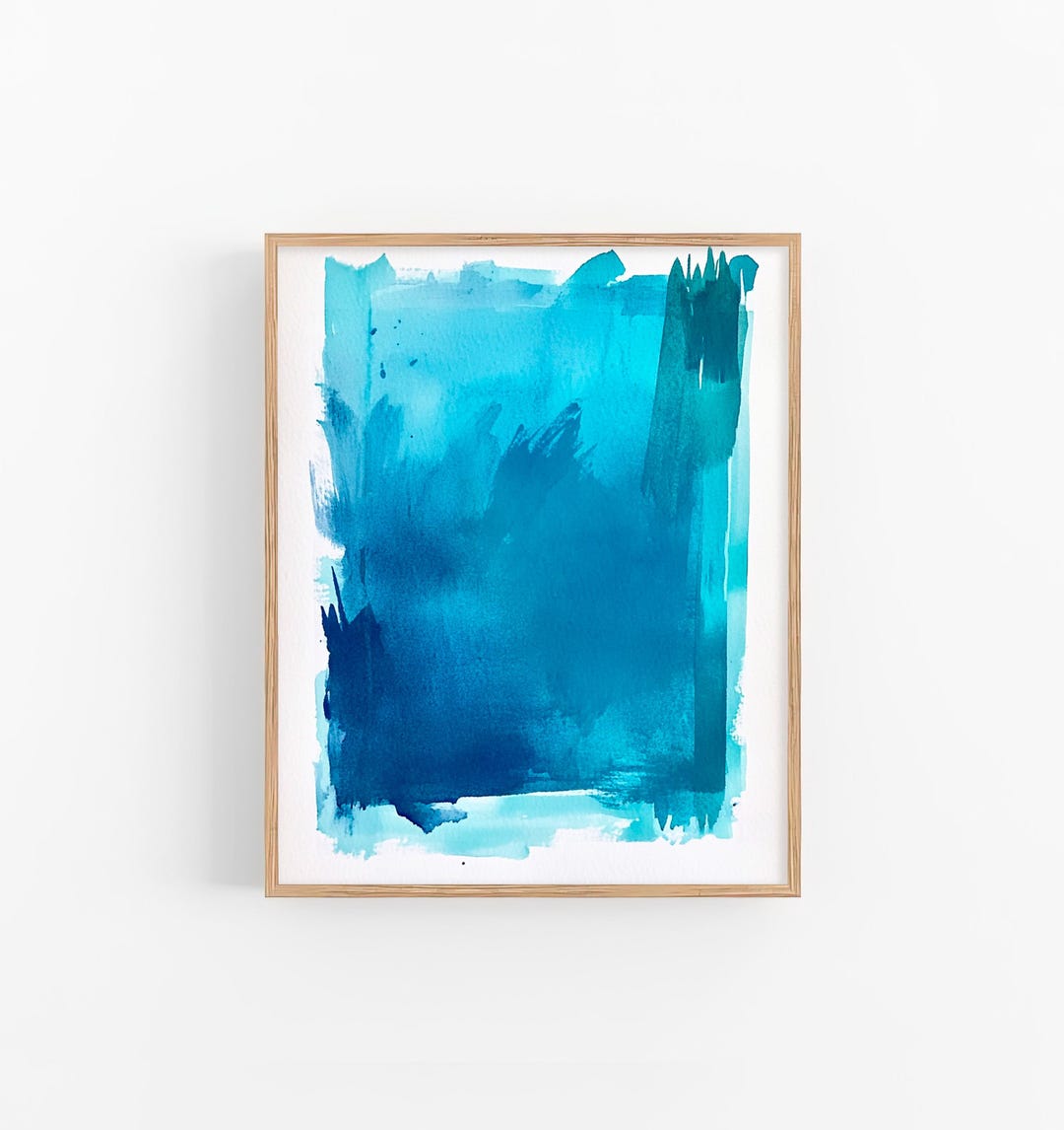 Turquoise Color Watercolor Painting Colors Brushstroke Watercolor Art ...
