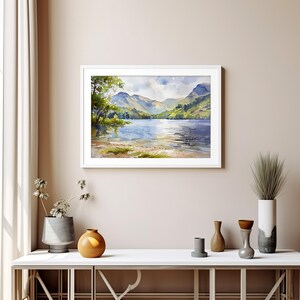Lake Windermere Watercolor Painting Lake District Landscape Art Print ...