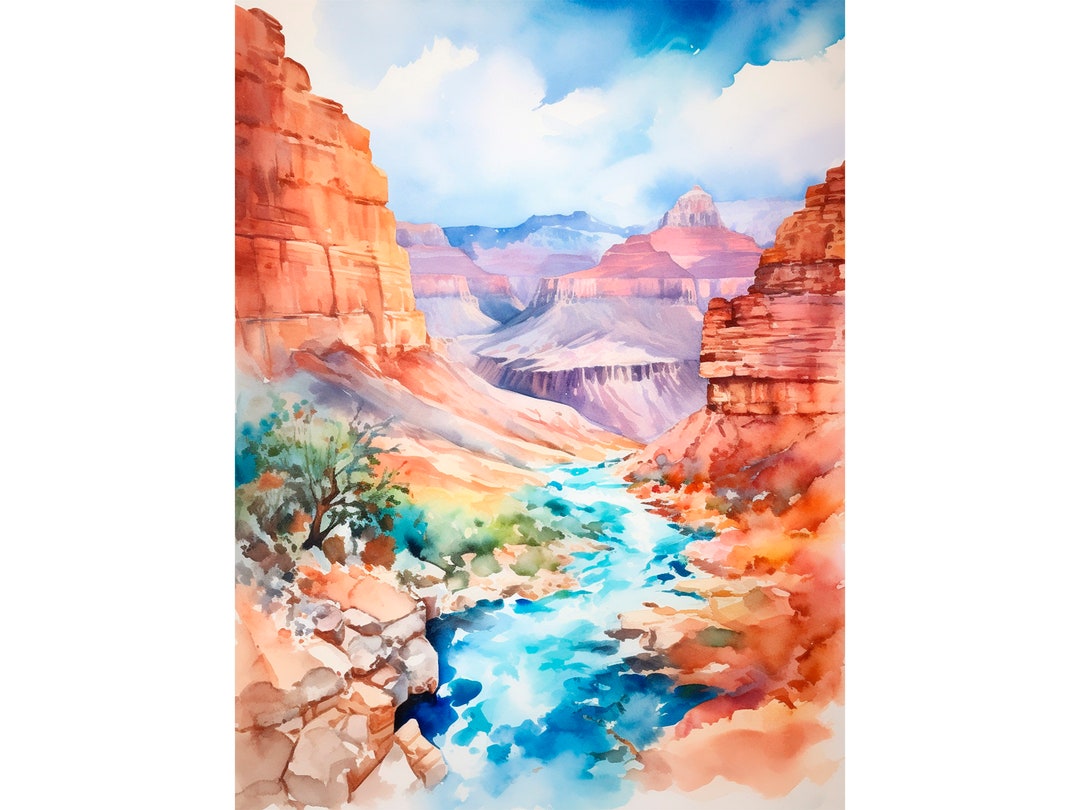 Grand Canyon Watercolor Painting Arizona Art Print Watercolor Colorado ...