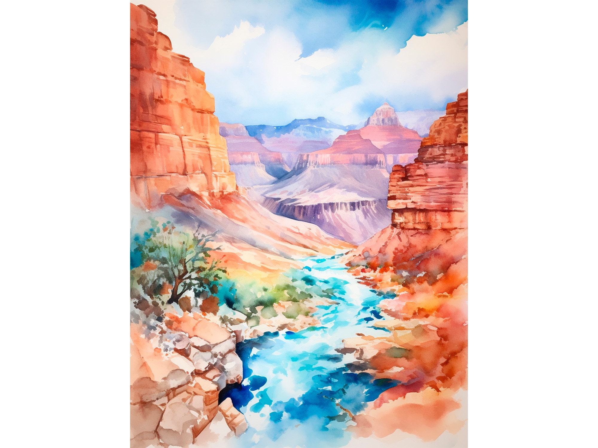 Grand Canyon Watercolor Painting Arizona Art Print Watercolor Colorado ...