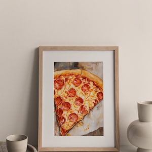 Pizza Watercolor Painting Food Art Print Kitchen Wall Art Decor Gift by Feelingprints - Etsy
