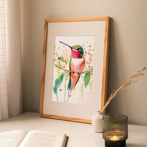 Hummingbird Watercolor Art Print Small Birds Watercolor Painting ...