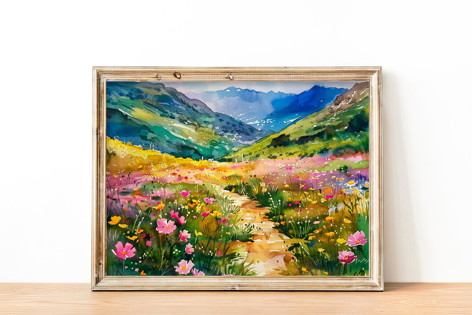 Spring Flowers Watercolor Painting Colorado Mountains Art Print ...