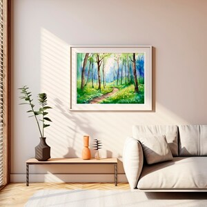 Spring Forest Watercolor Painting Spring Scene Watercolor Artwork New ...
