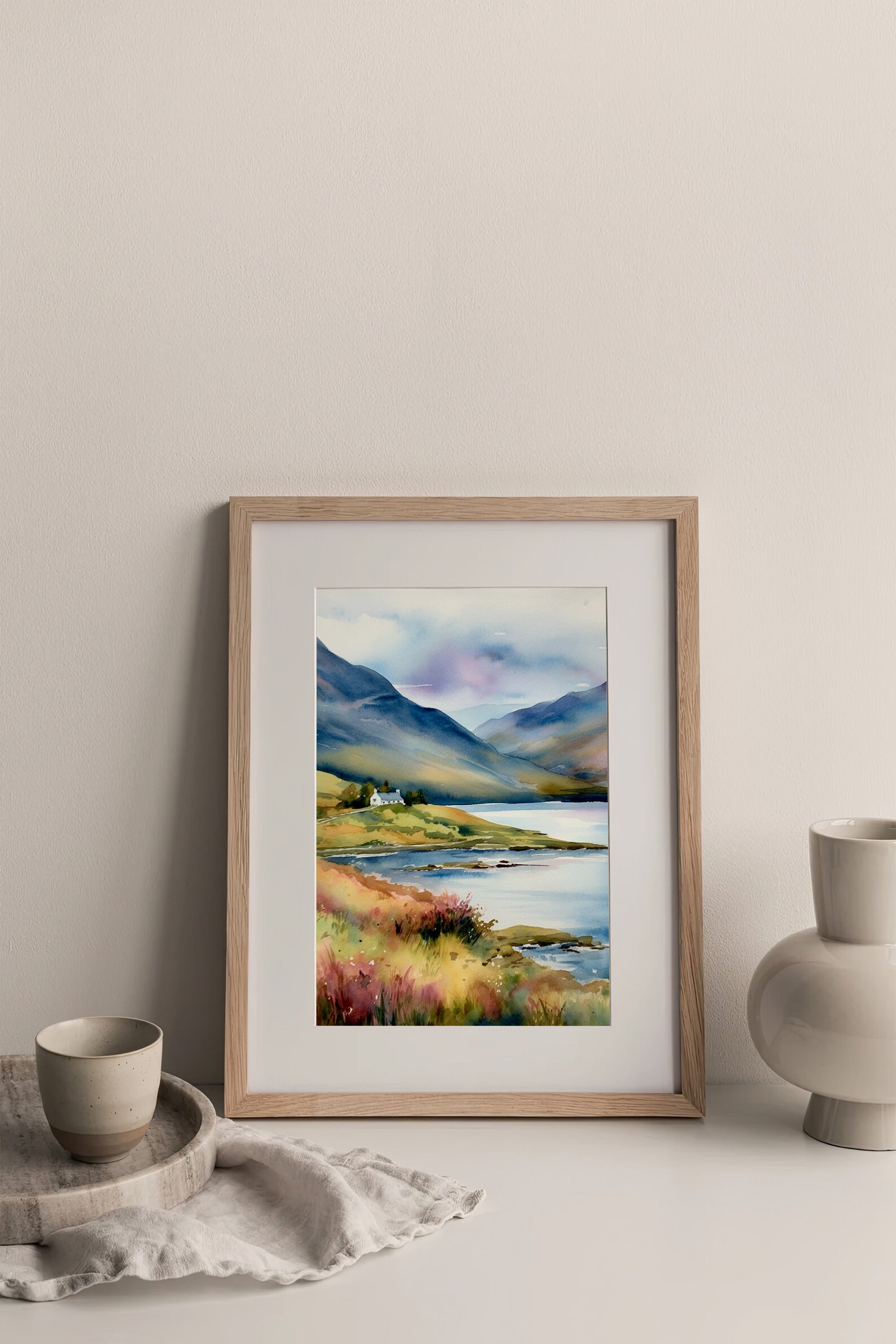 Lake District Painting England Countryside Watercolor Art Print ...