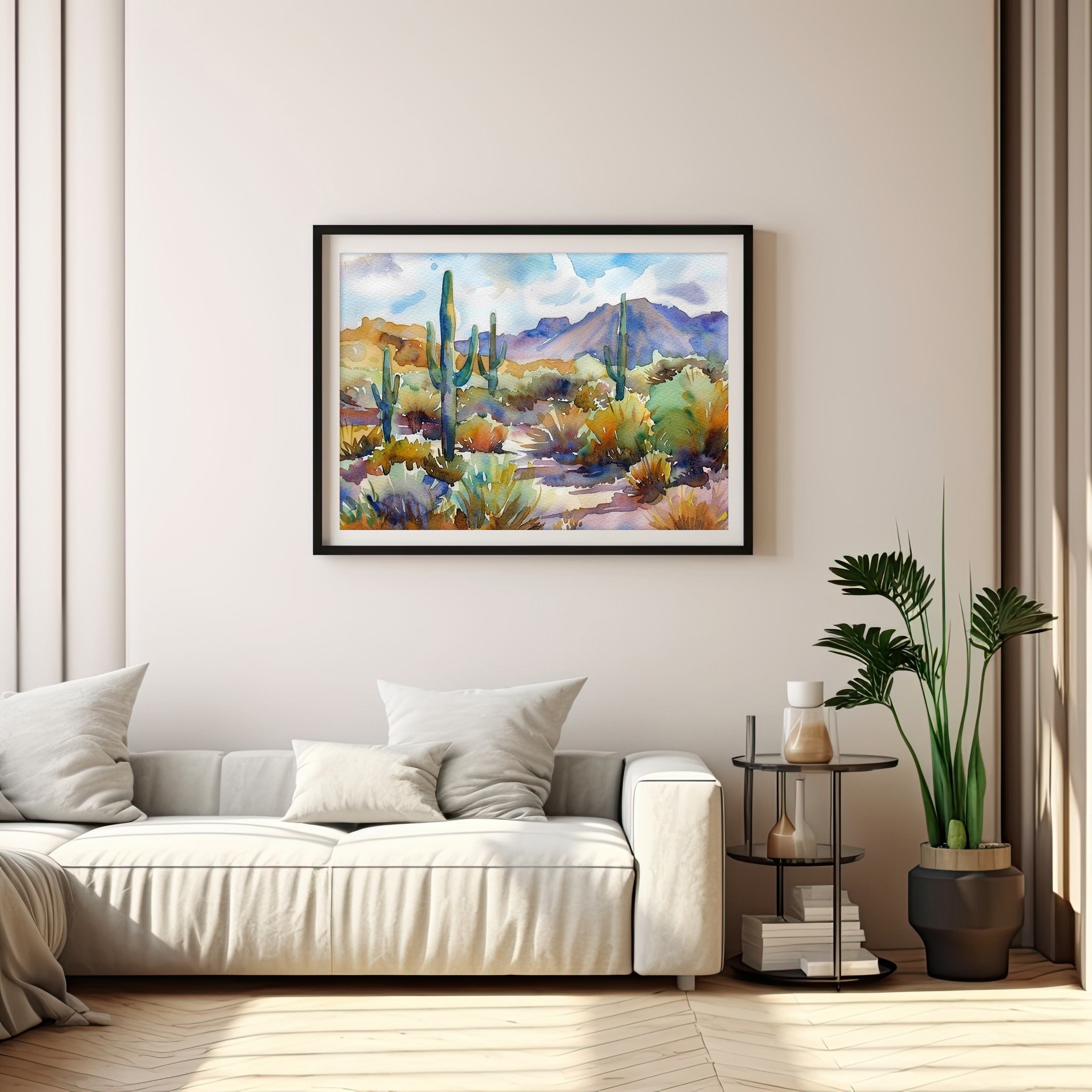 Arizona Watercolor Painting Sedona Art Print Cactus Watercolor Art ...