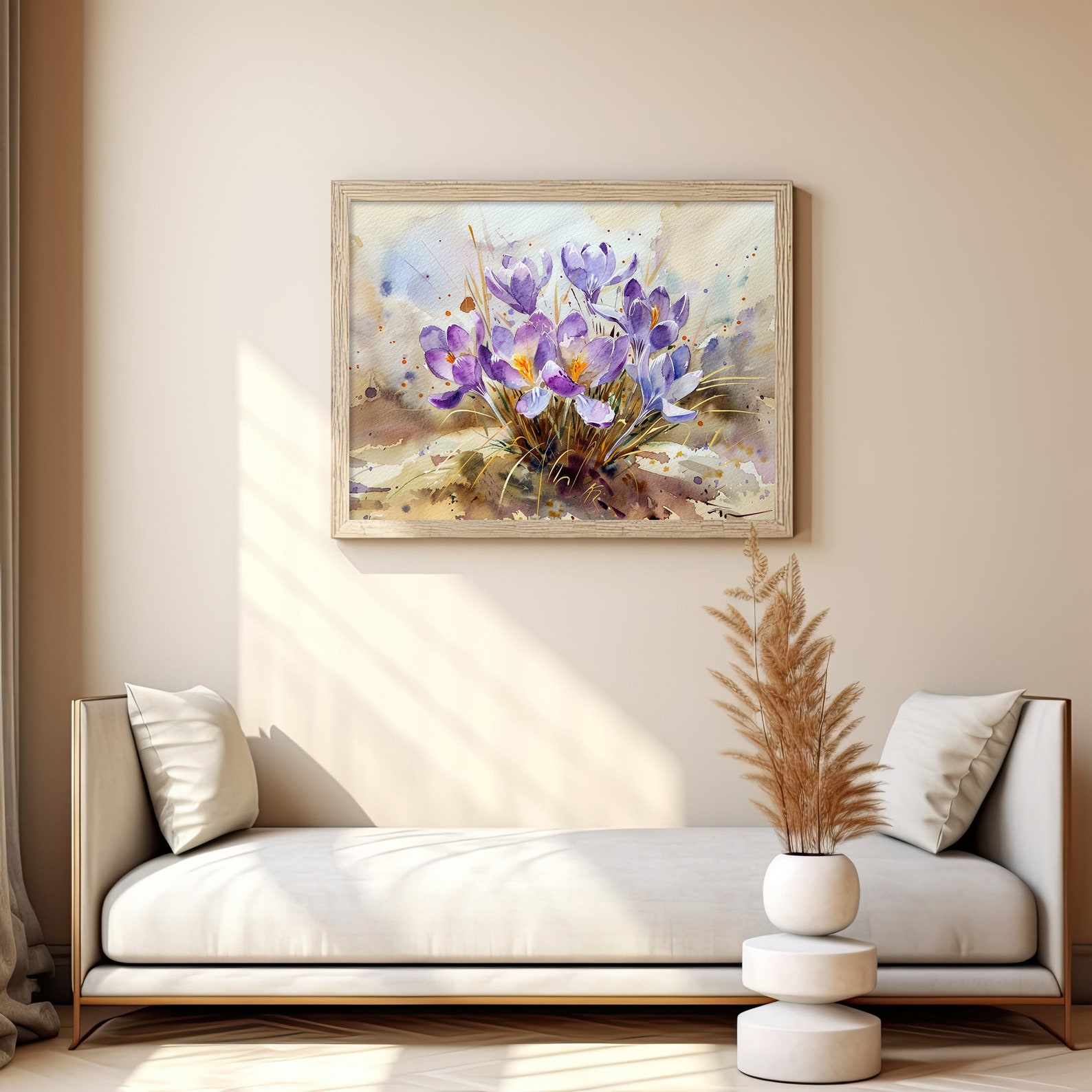 Crocus Watercolor Art Print Flowers Painting Spring Decor for Home ...