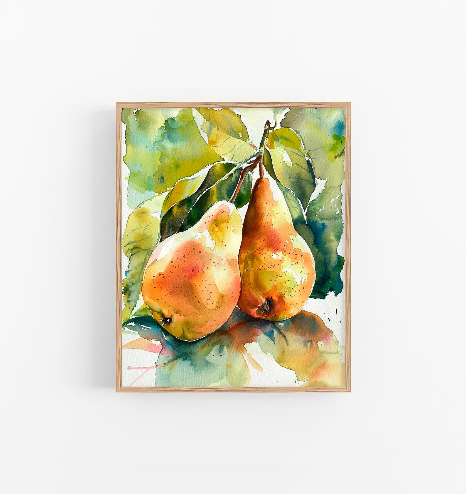 Pears Watercolor Art Print Fruit Artwork Rustic Wall Art Print Decor ...