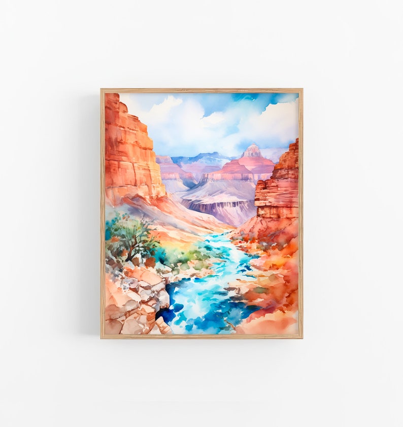 Grand Canyon Watercolor Painting Arizona Art Print Watercolor Colorado ...