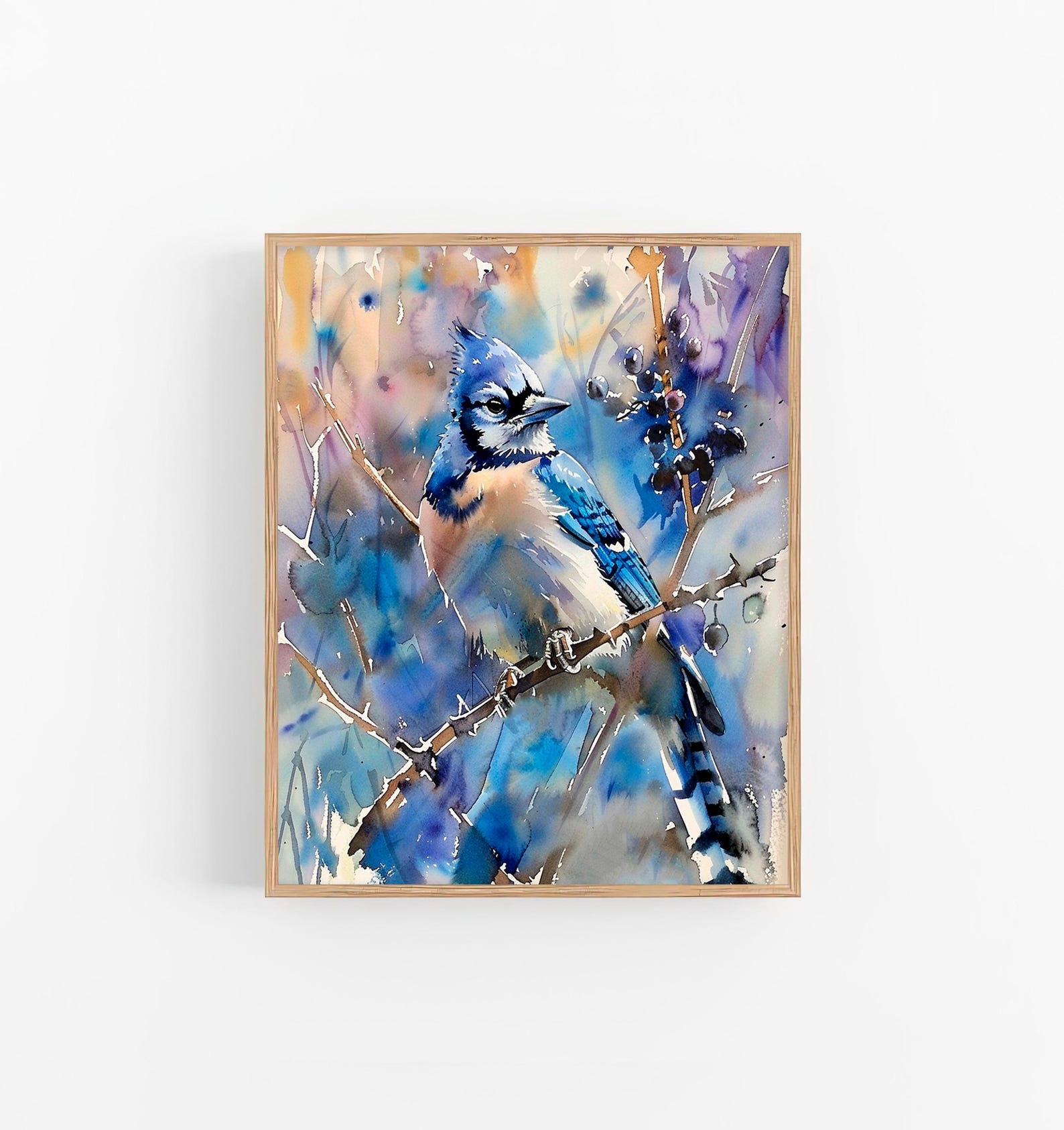 Blue Jay Bird Watercolor Painting Birds Watercolor Print Animals ...