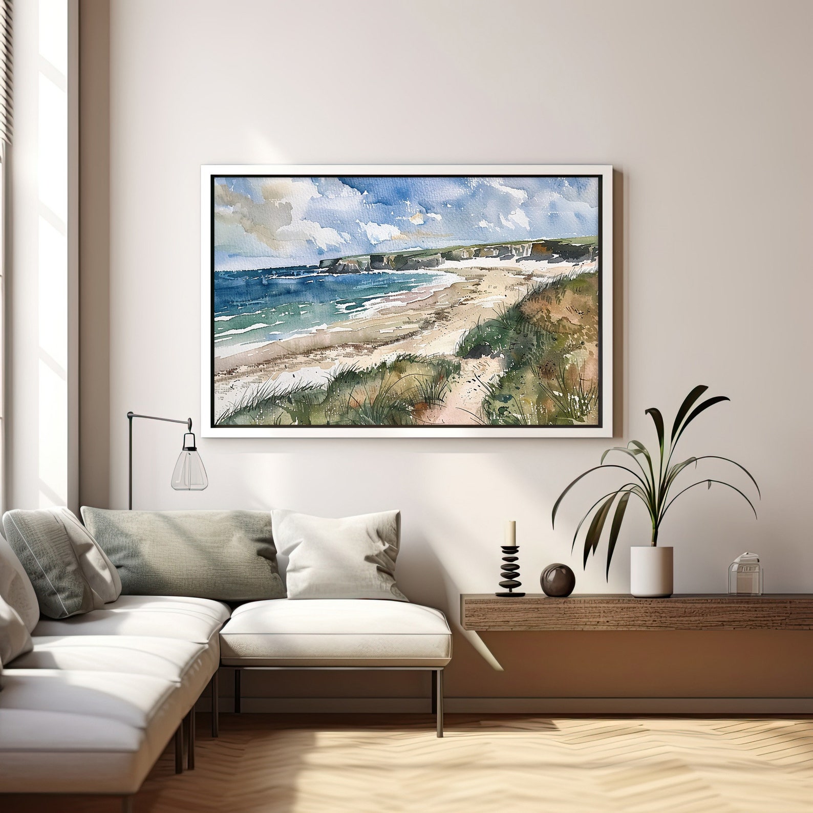 Cornwall Watercolor Art Painting England Coastline Art Print Cornwall ...
