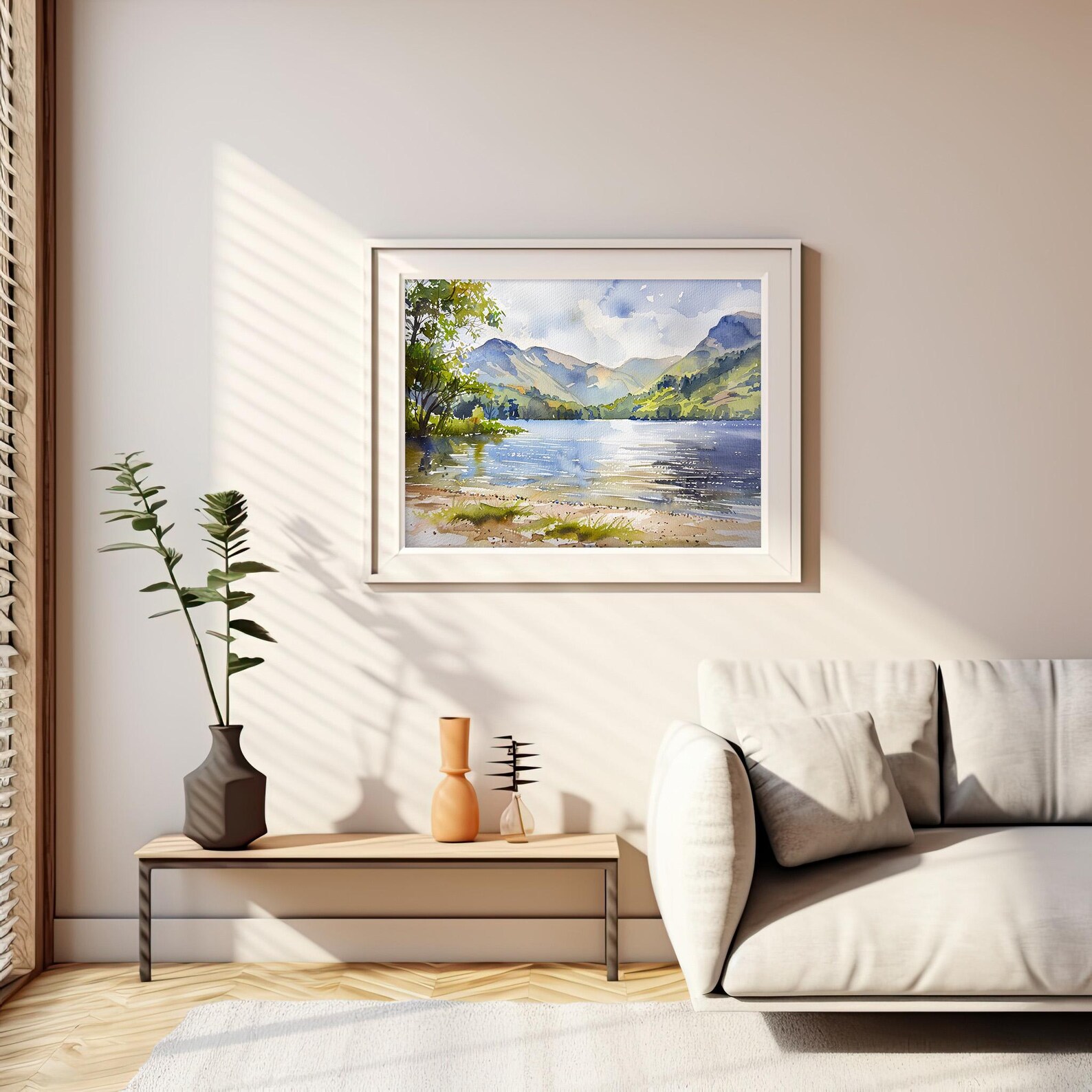 Lake Windermere Watercolor Painting Lake District Landscape Art Print ...