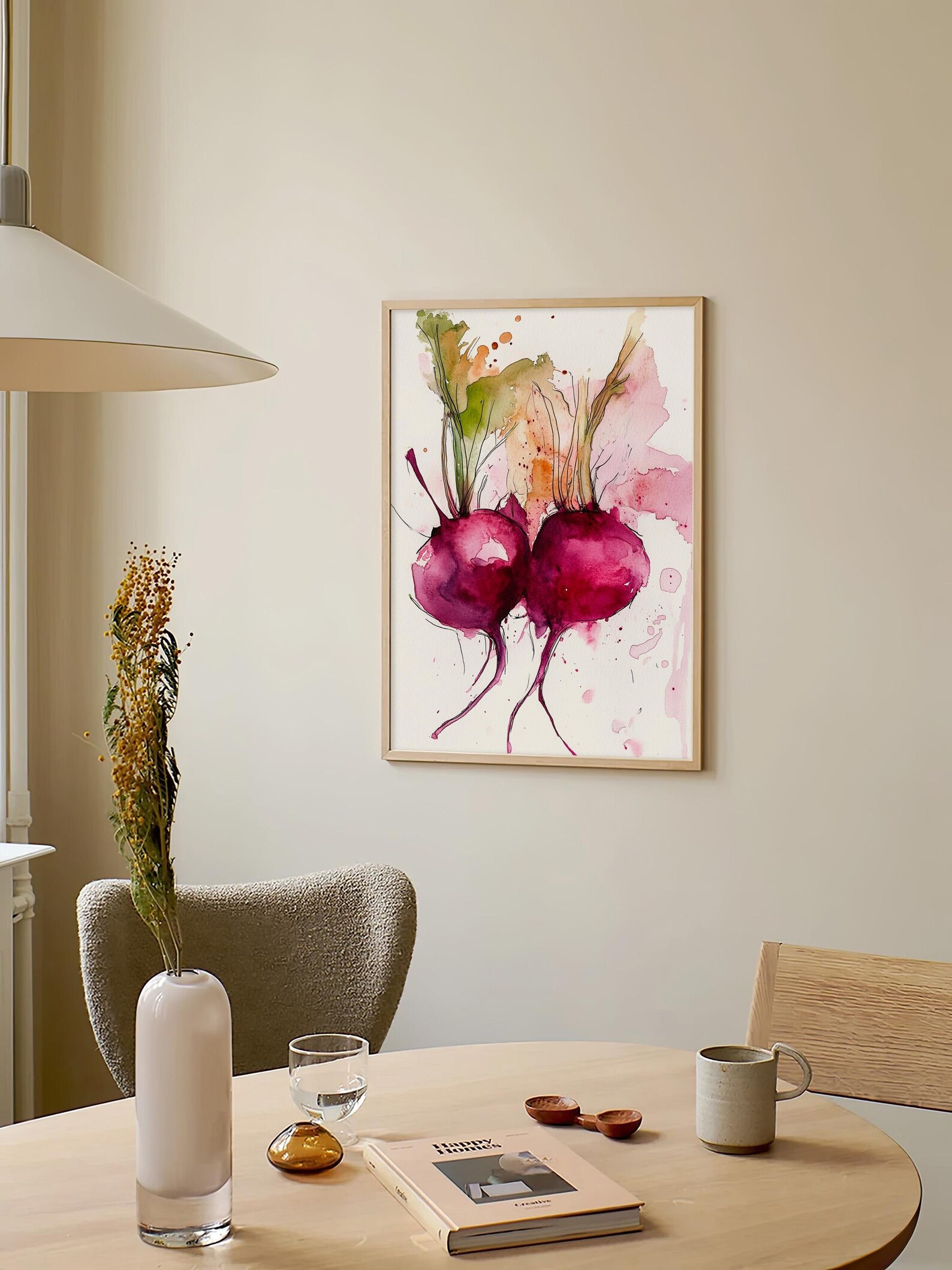 Beetroot Watercolor Print Rustic Kitchen Wall Art Farmhouse Vegetable ...