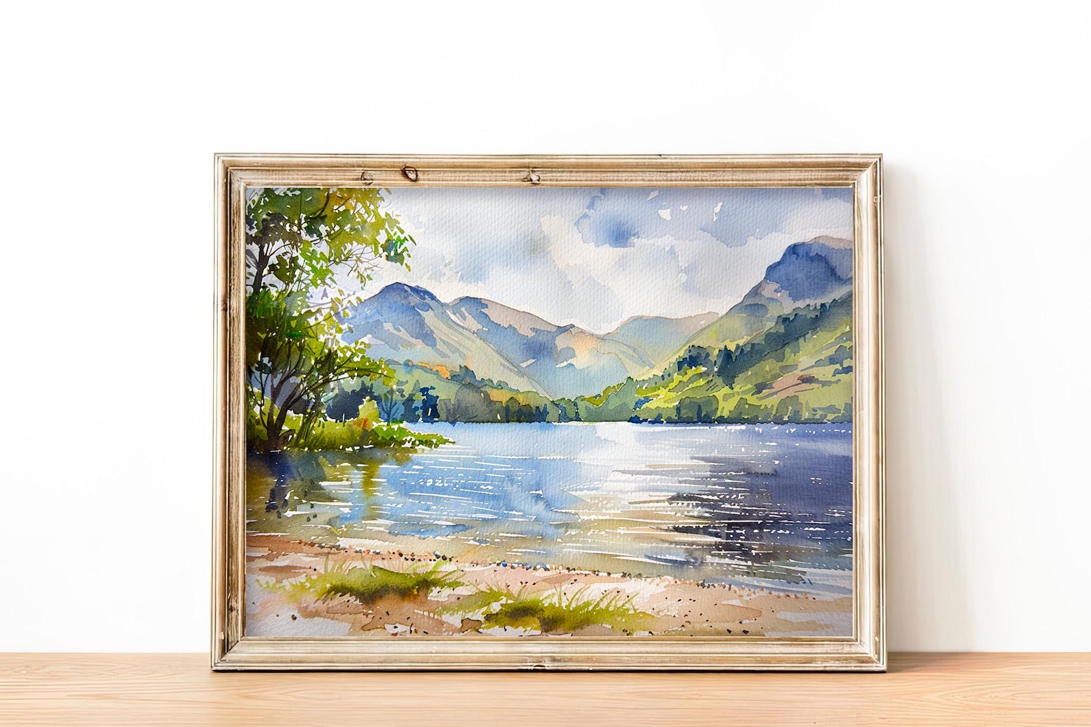 Lake Windermere Watercolor Painting Lake District Landscape Art Print ...