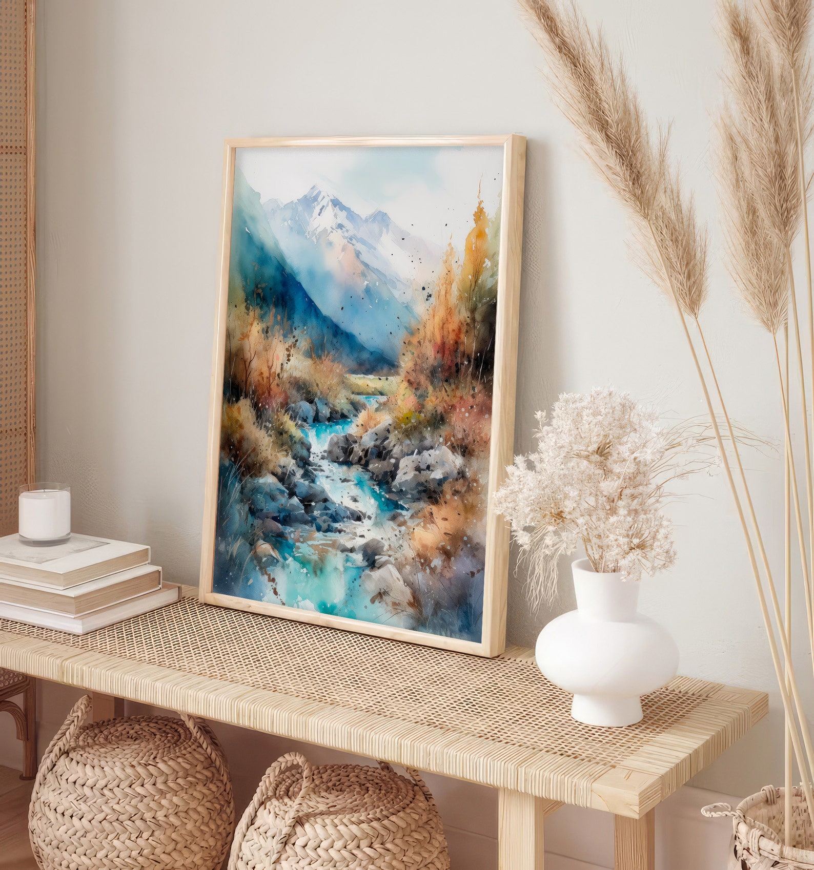 Mount Cook Watercolor Art Print New Zealand Painting Mountain - Etsy