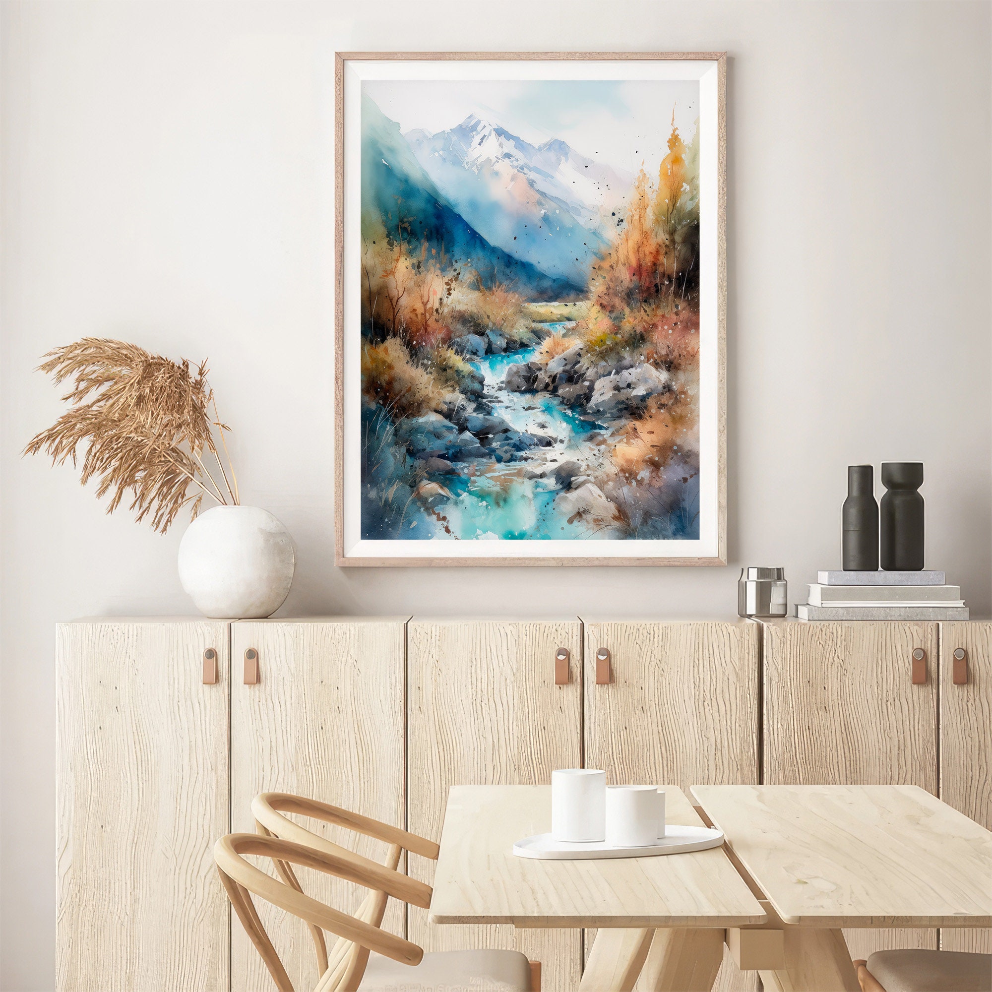 Mount Cook Watercolor Art Print New Zealand Painting Mountain Artwork ...
