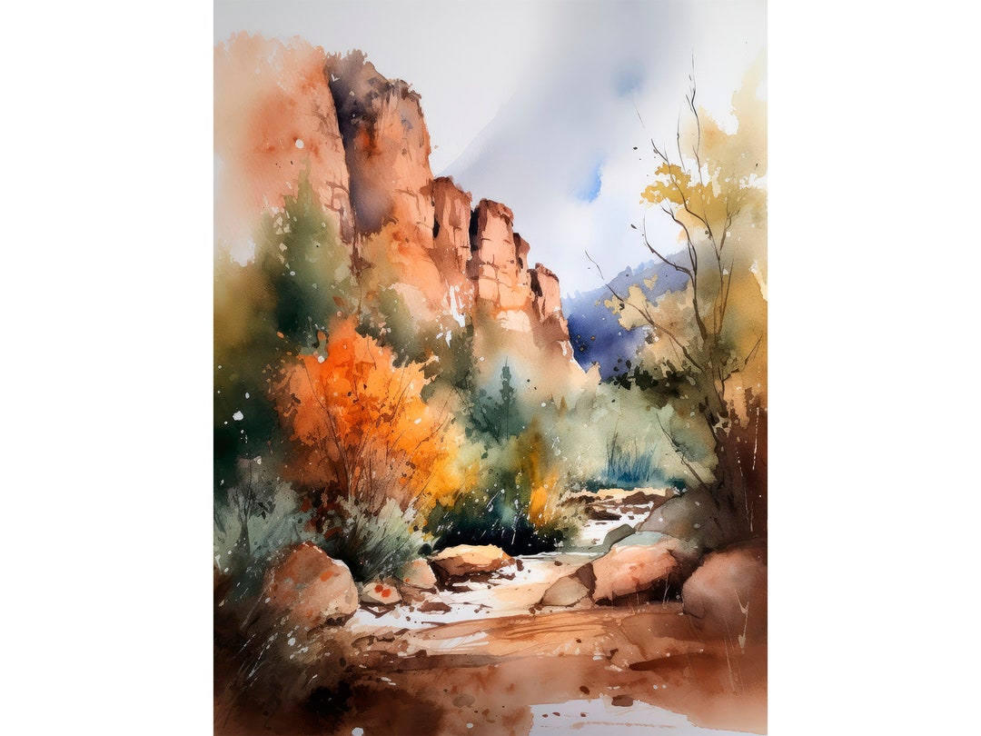 Colorado Springs Painting Landscape Watercolor Art Print Colorado ...