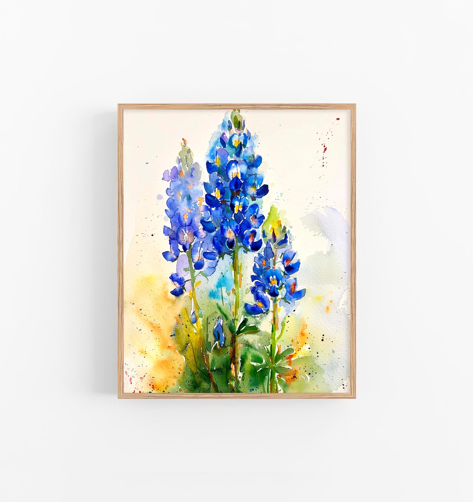 Bluebonnet Art Print Flowers Watercolor Painting Floral Wall Art Decor ...