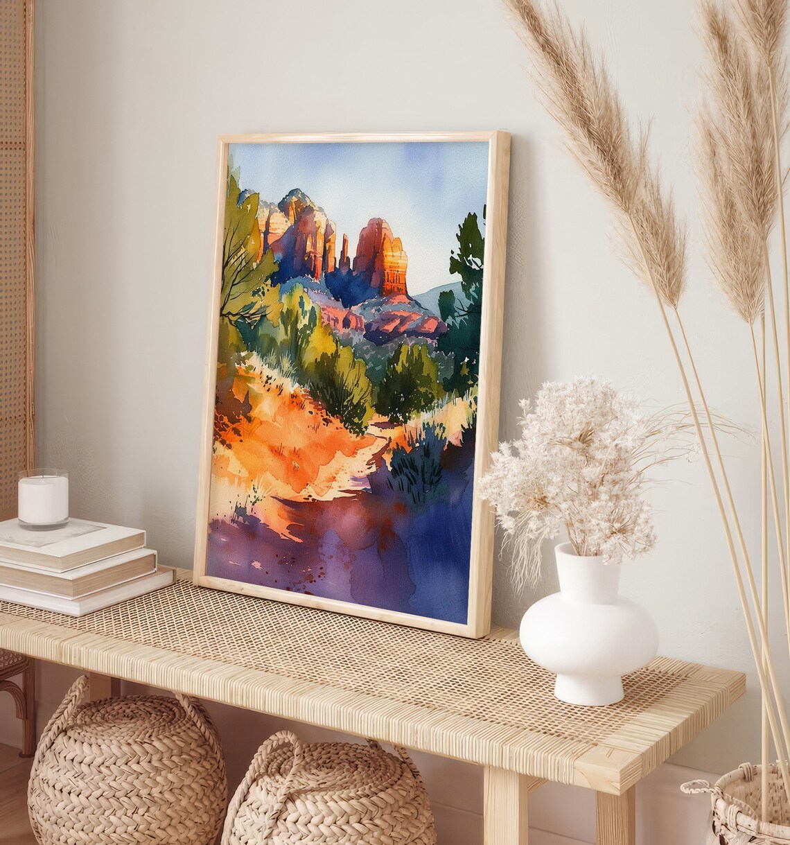 Arizona Watercolor Art Print Sedona Painting Mountains Watercolor Art ...