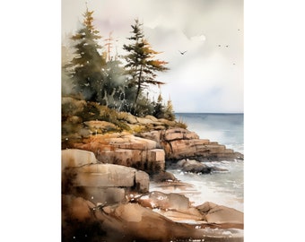 Acadia National Park Painting Acadia Original Art Maine Landscape Wall ...