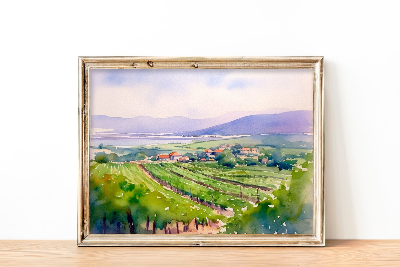 Winery Estates Watercolor Painting Napa Valley Art Print Italy ...