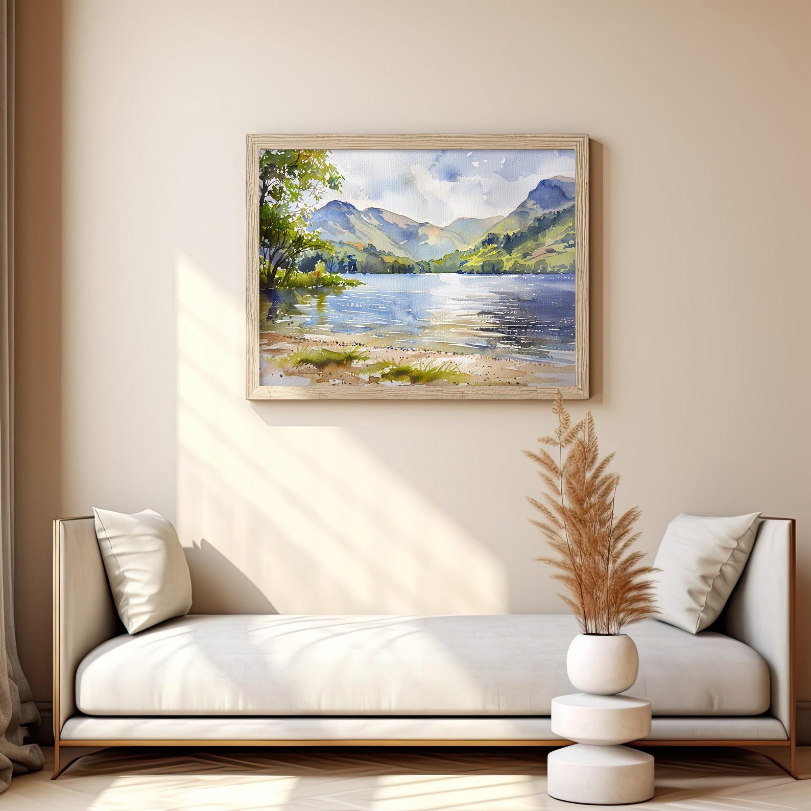 Lake Windermere Watercolor Painting Lake District Landscape Art Print ...
