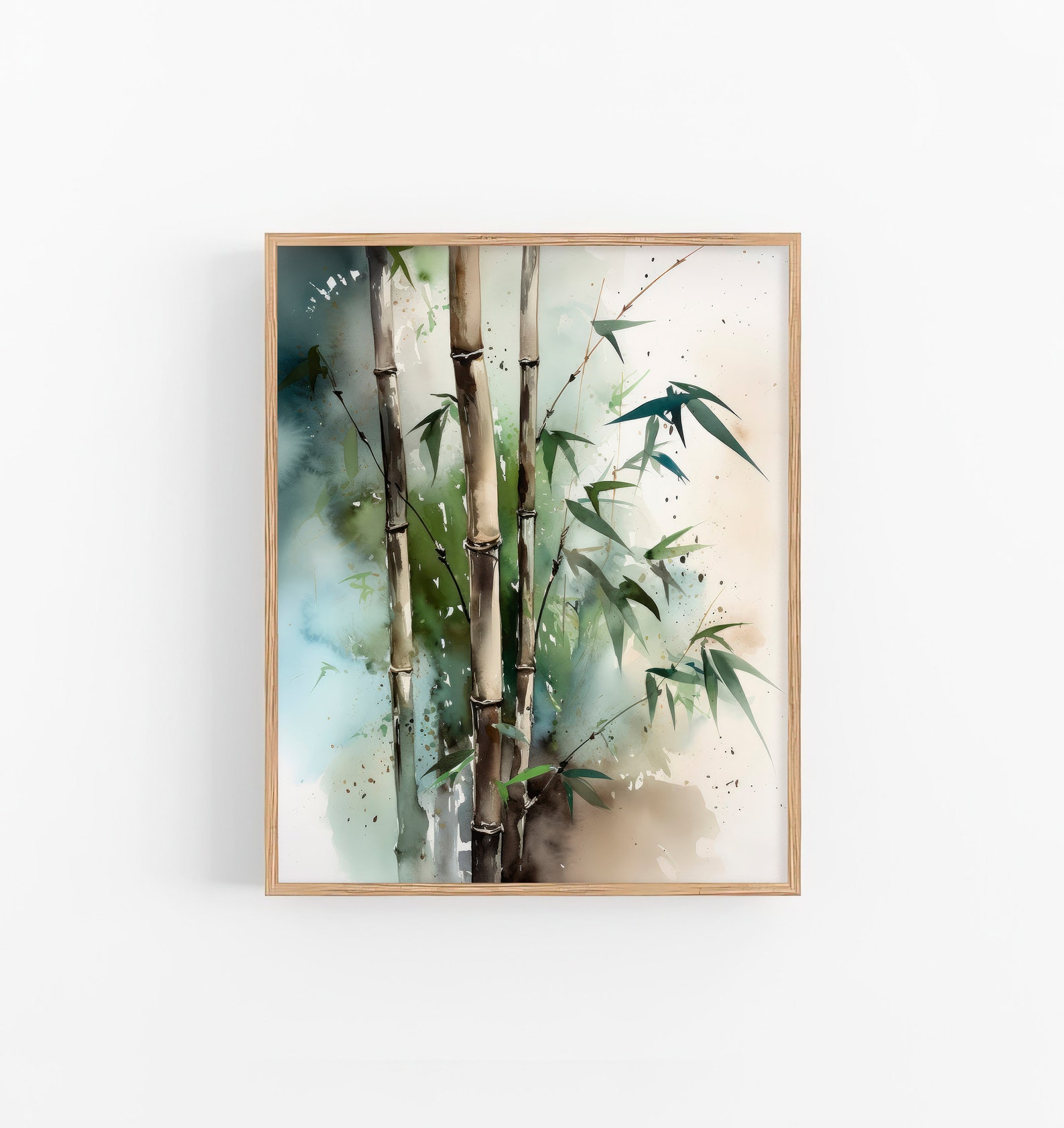 Bamboo Watercolor Art Print Bamboo Tree Painting Minimalist - Etsy