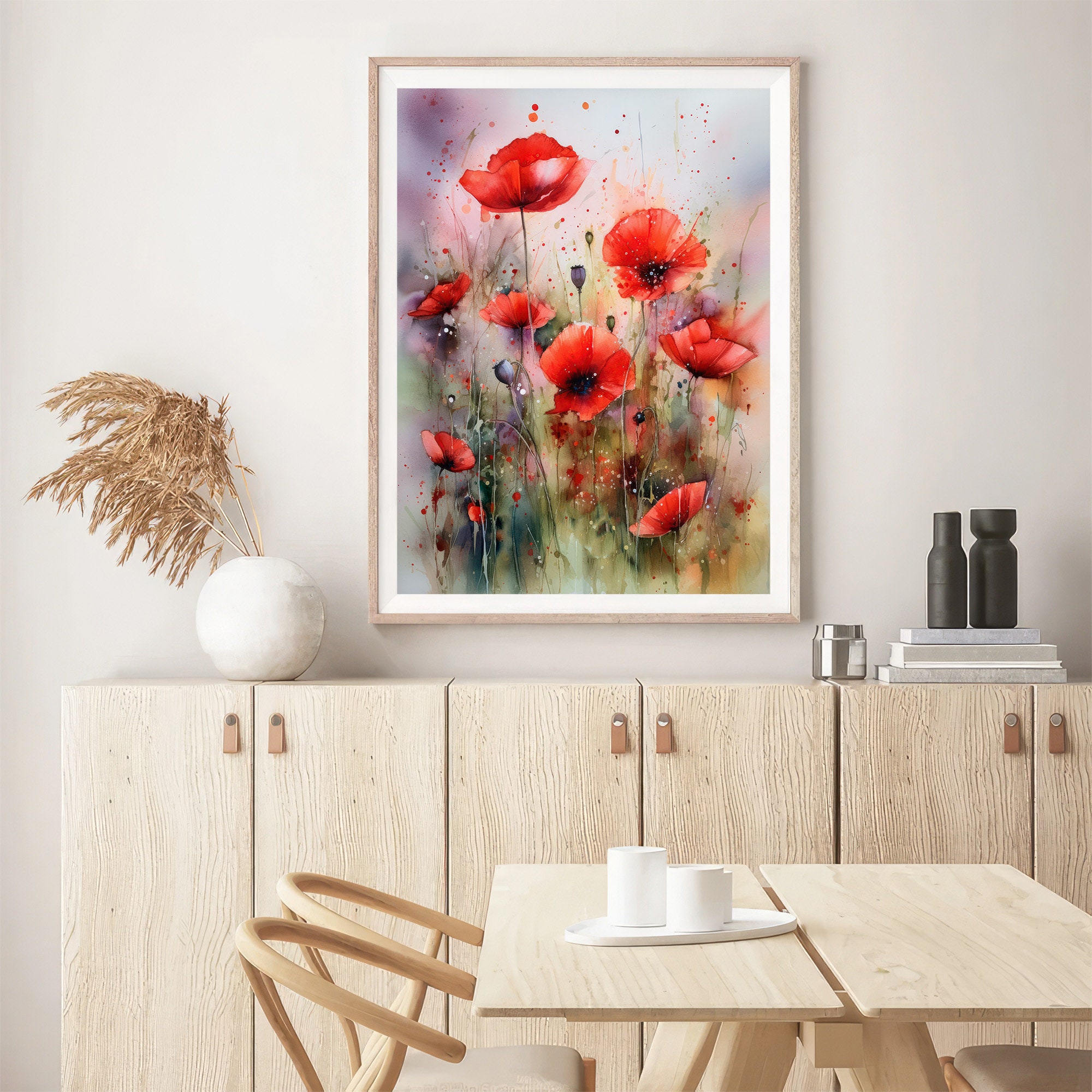 Red Poppy Watercolor Art Print Floral Artwork Flowers Watercolor Art - Etsy