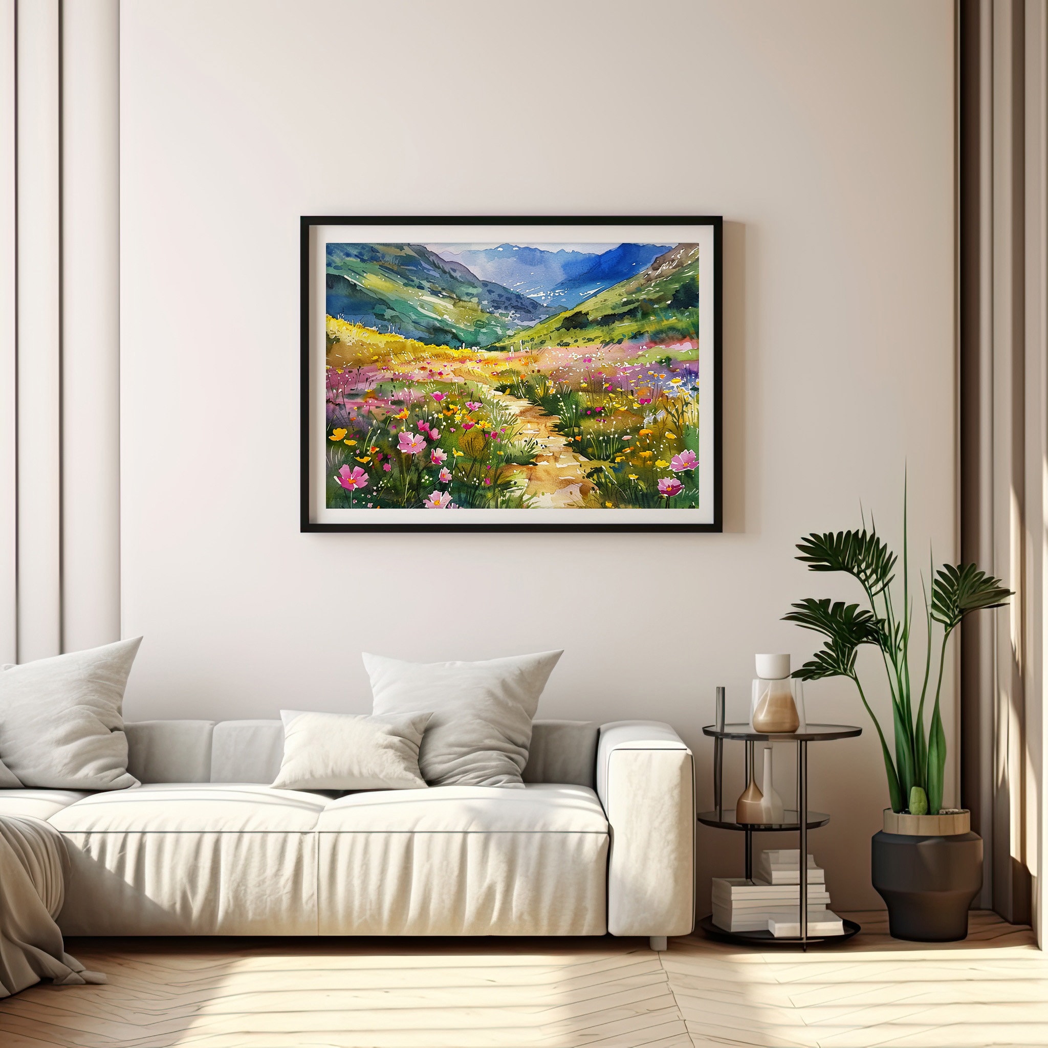 Spring Flowers Watercolor Painting Colorado Mountains Art Print ...
