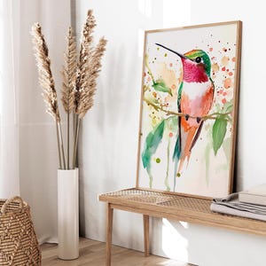Hummingbird Watercolor Art Print Small Birds Watercolor Painting ...