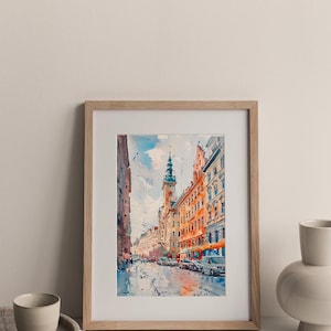 Vienna Cityscape Watercolor Art Print Cityscape Watercolor Painting ...