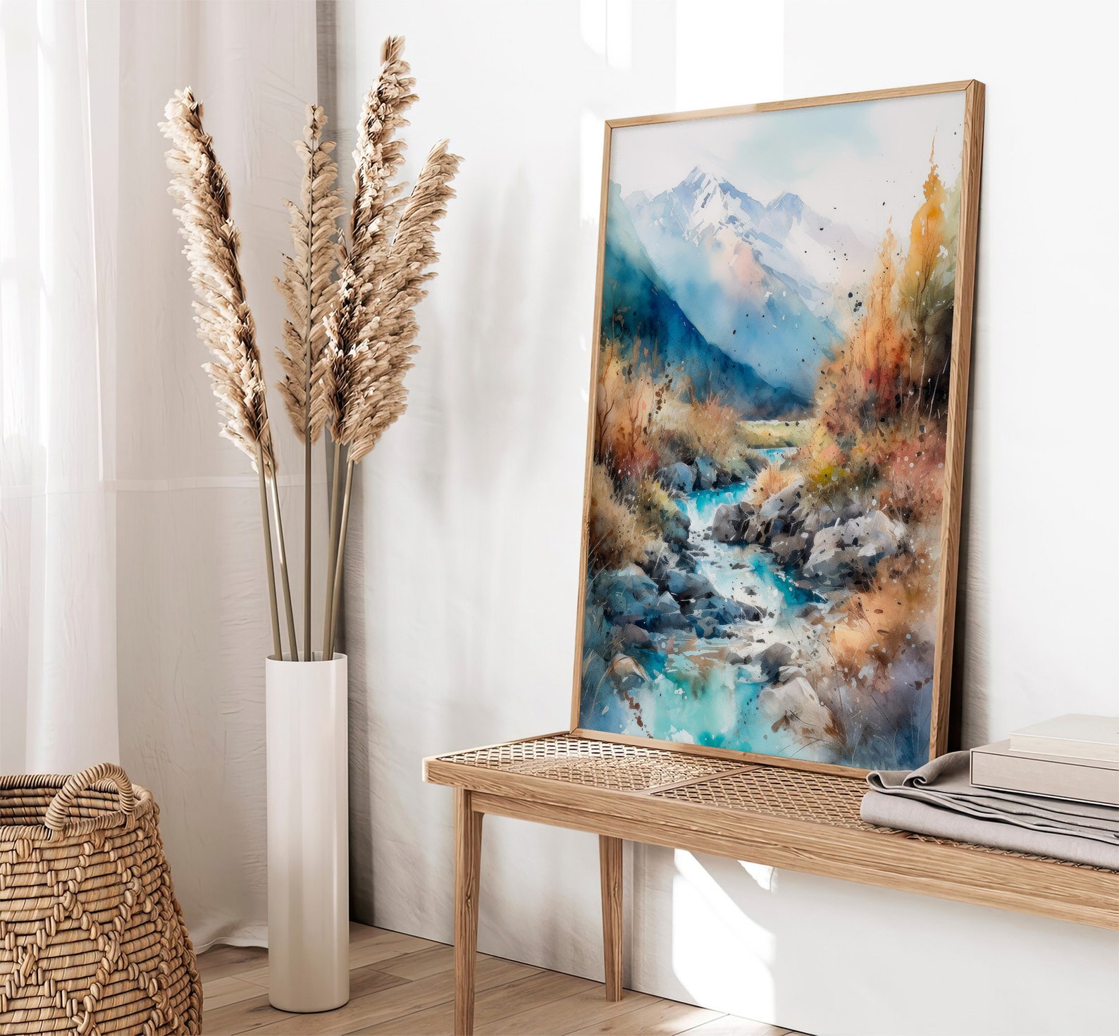 Mount Cook Watercolor Art Print New Zealand Painting Mountain - Etsy