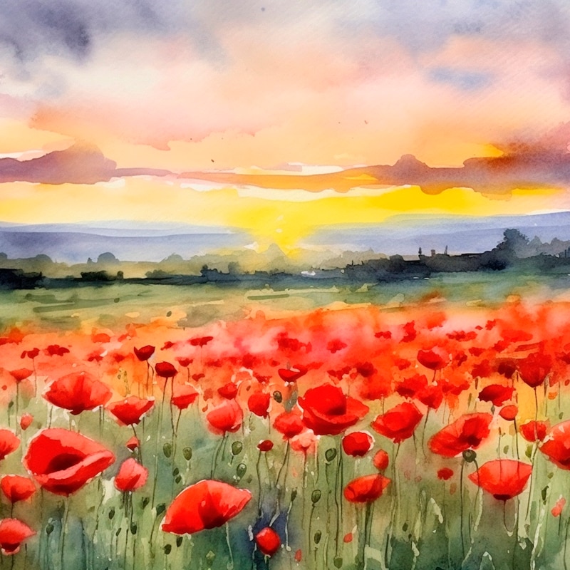 Buy Red Poppy at Sunset Online In India - Etsy India