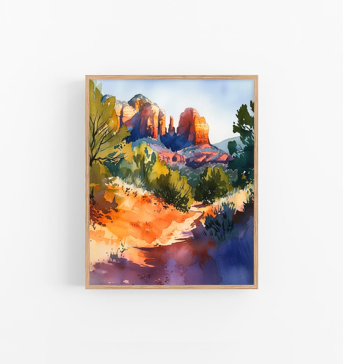 Arizona Watercolor Art Print Sedona Painting Mountains Watercolor Art ...