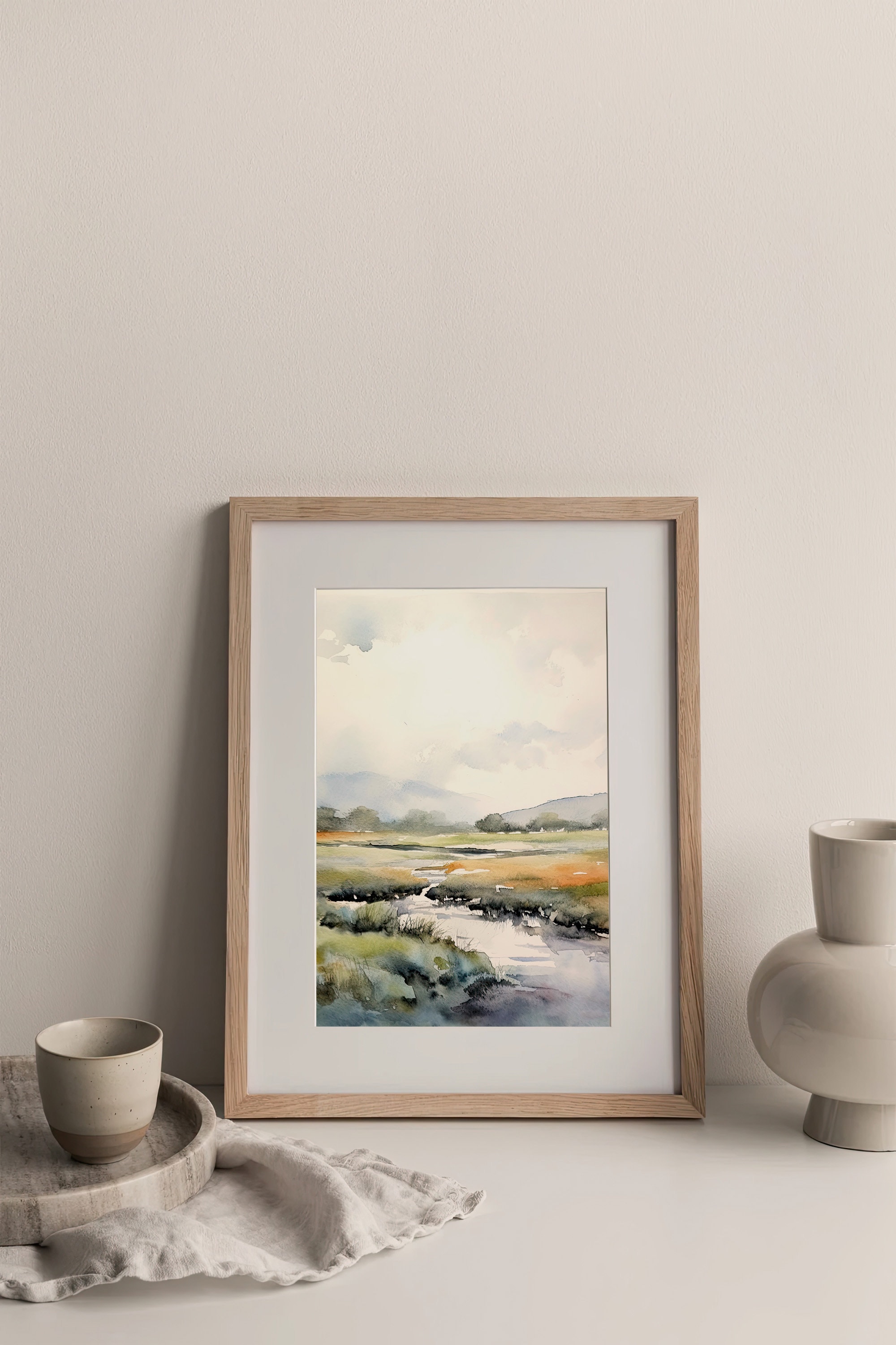 Ireland Fields Watercolor Art Print Irish Countryside Landscape ...