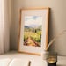 Napa Valley Watercolor Art Print California Landscape Wall Art Vineyard ...