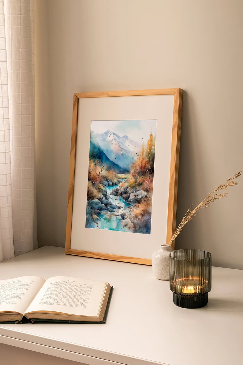 Mount Cook Watercolor Art Print New Zealand Painting Mountain Artwork ...