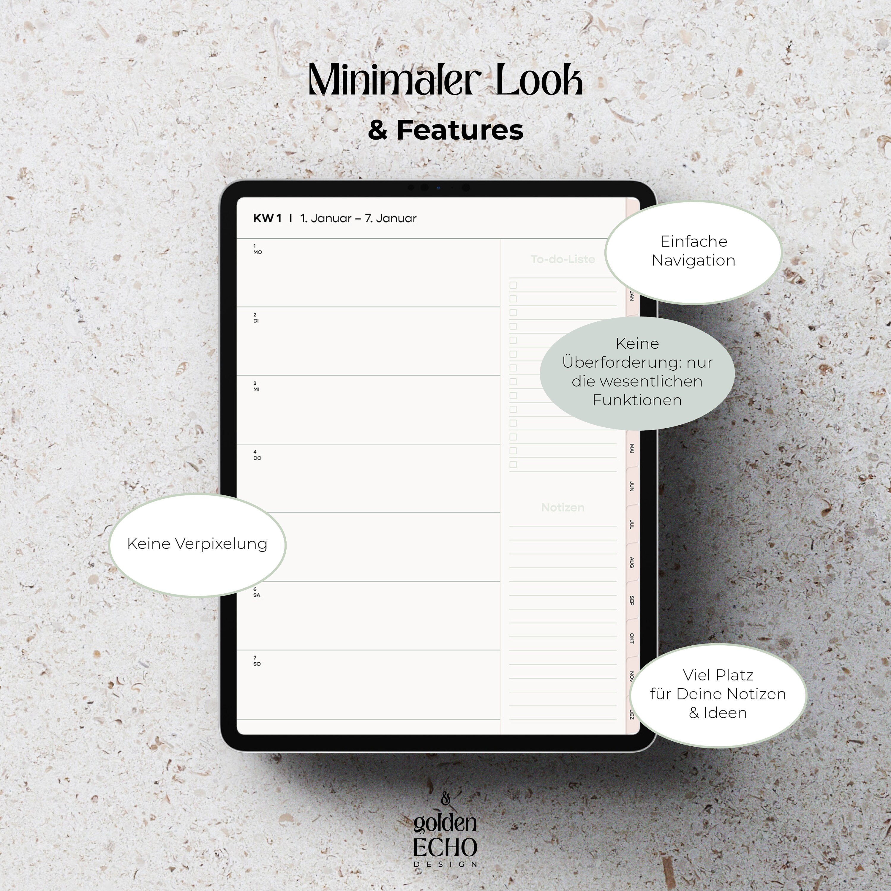 Digitaler Planer deutsch 2024 I Digitaler Kalender 2024 ...