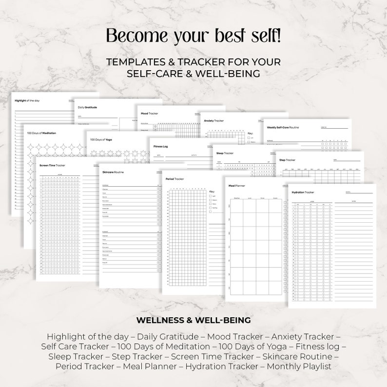 Habit Tracker Printable Bundle Printable Planner Goal Tracker, Fitness ...