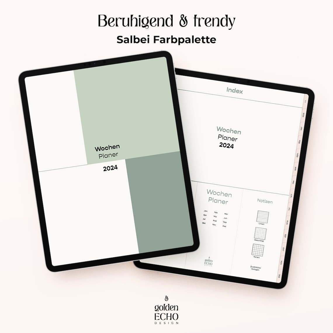 Digitaler Planer deutsch 2024 I Digitaler Kalender 2024 ...