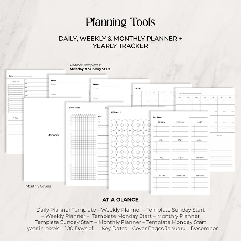 Habit Tracker Printable Bundle Printable Planner Goal Tracker, Fitness ...