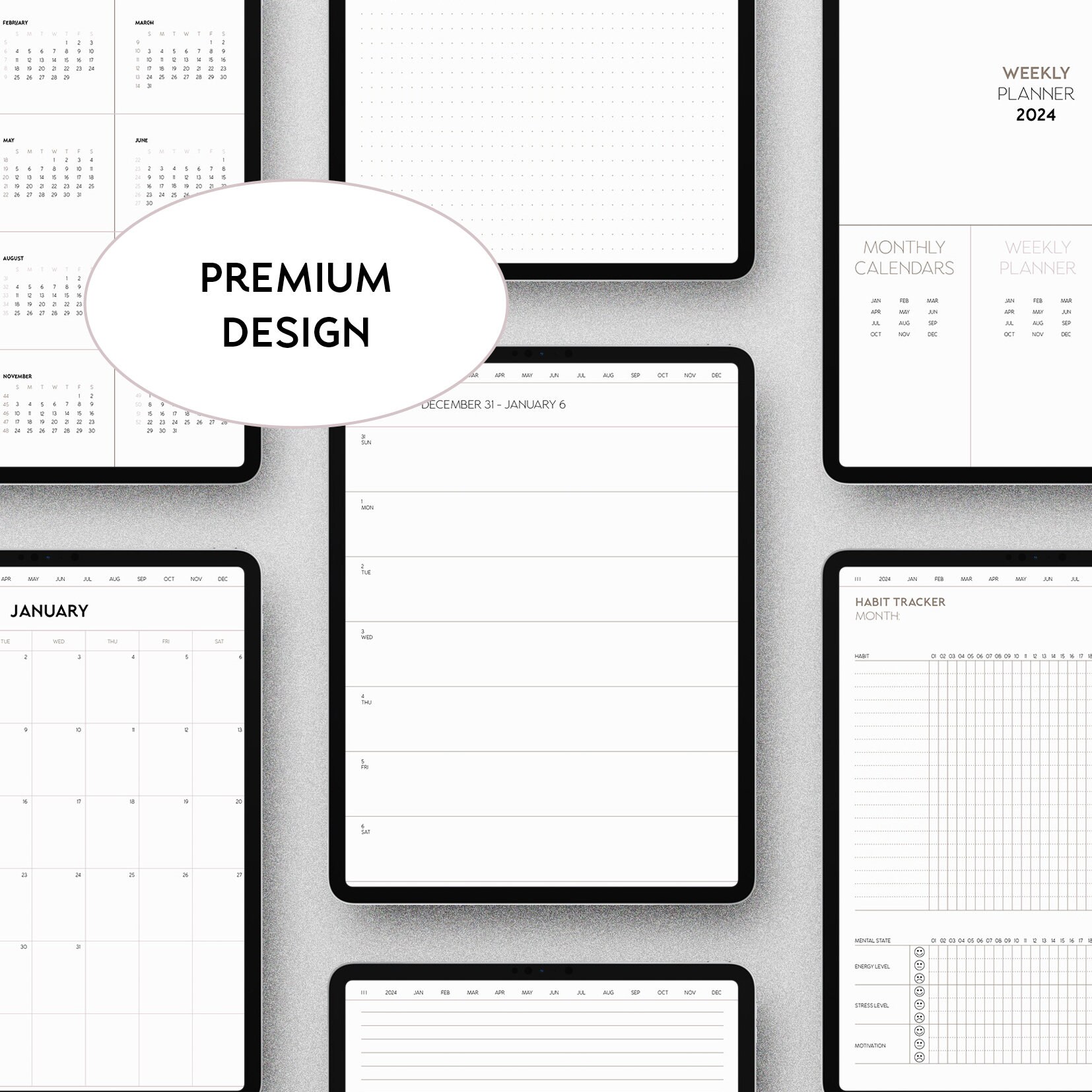 Simple Digital Planner 2024 I Minimalist Weekly Planner I Weekly ...