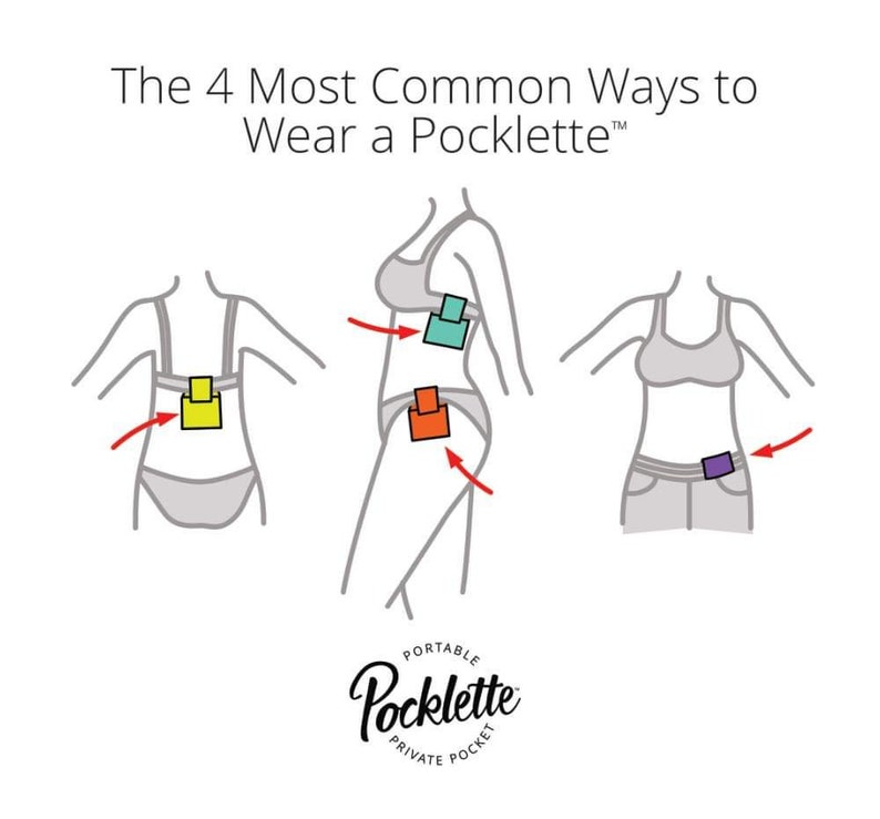 Pocklette: Small Pocket Worn Under Your Clothes looped Around Your Bras ...