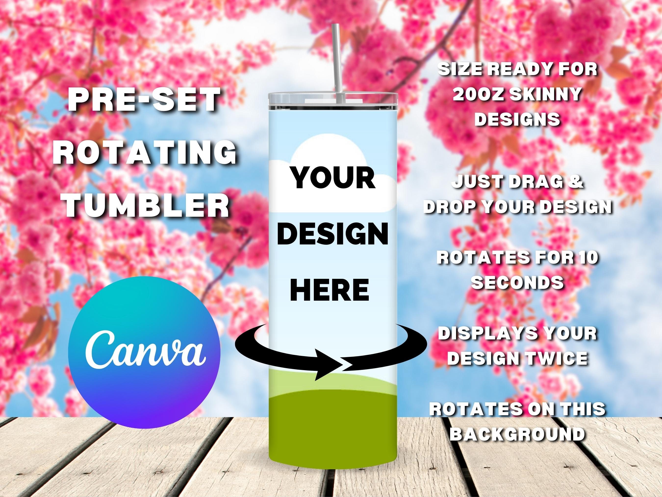 Rotating Tumbler Mockup Canva Pre-set Rotation Sized for - Etsy