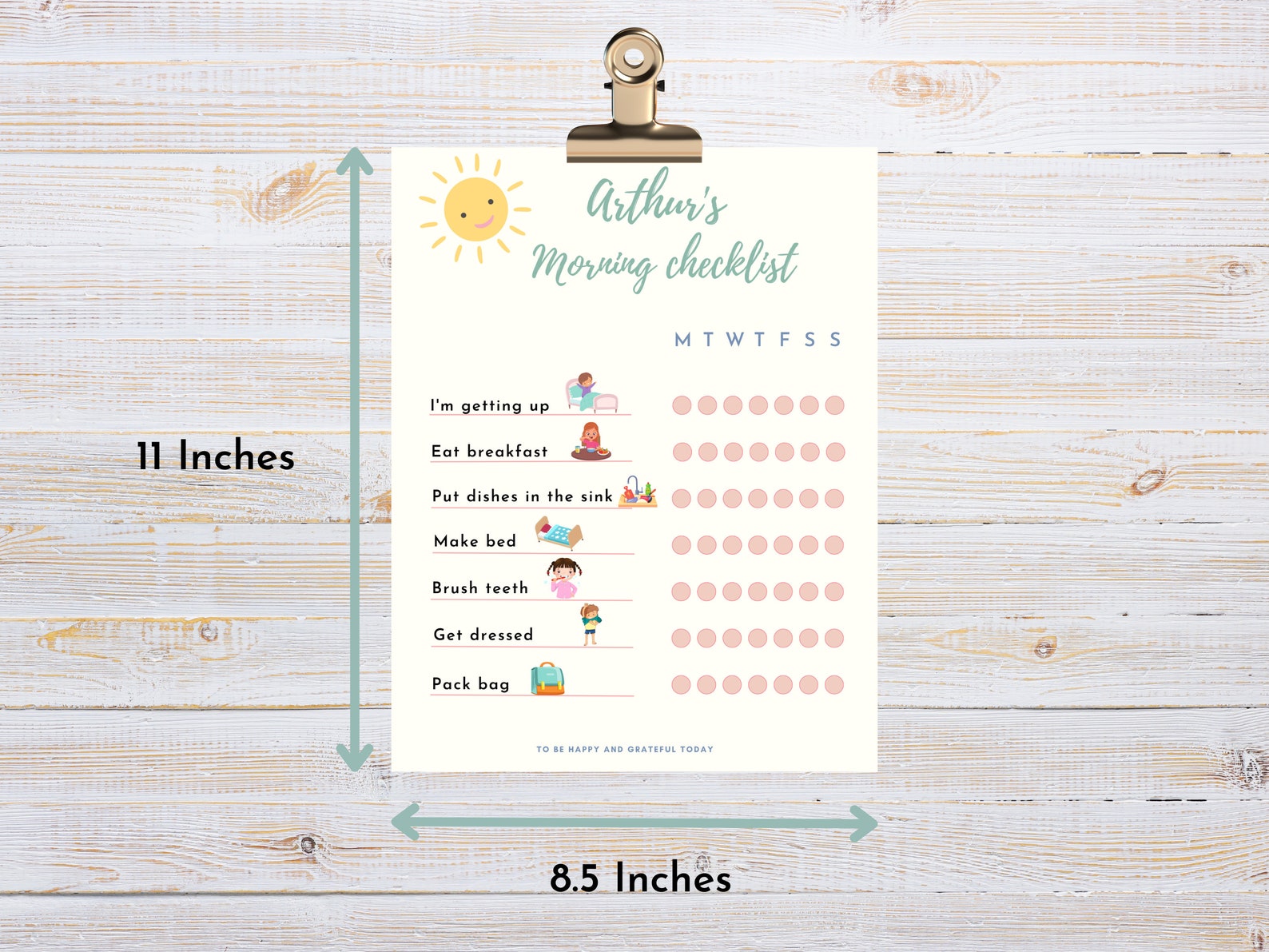 Morning Afternoon and Evening Checklist Printable, Editable Chore Chart ...