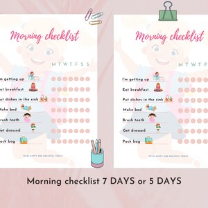 Editable in PDF, Morning Afternoon and Evening Checklist Printable ...