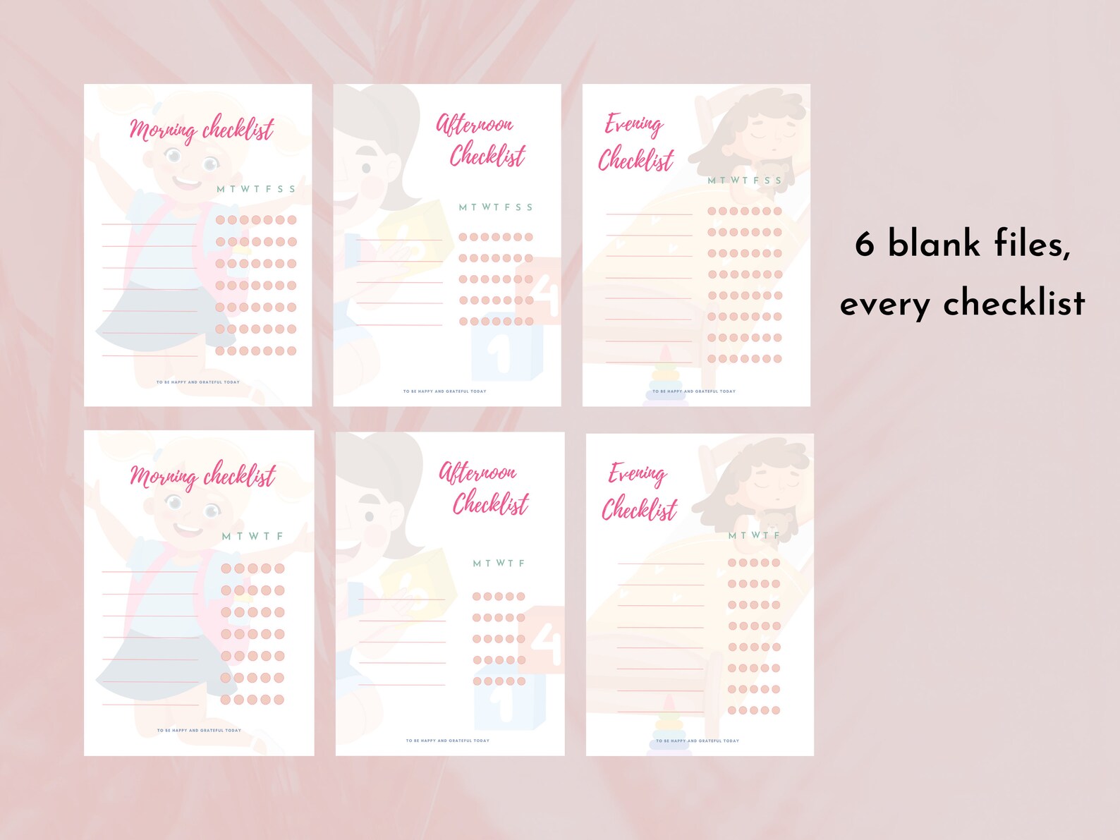 Editable in PDF, Morning Afternoon and Evening Checklist Printable ...