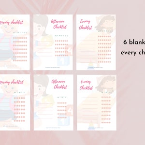 Editable in PDF, Morning Afternoon and Evening Checklist Printable ...