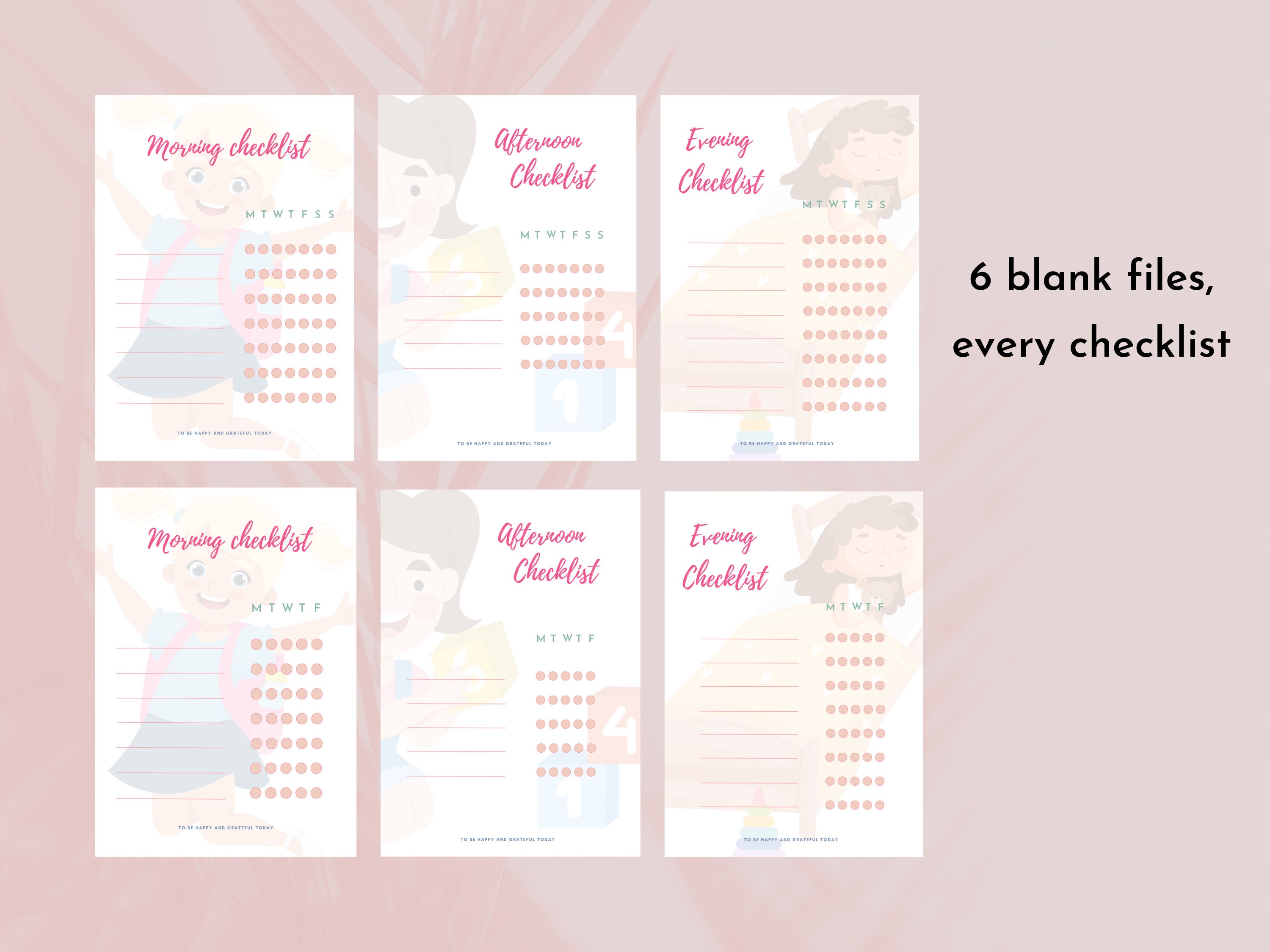 Editable in PDF, Morning Afternoon and Evening Checklist Printable ...