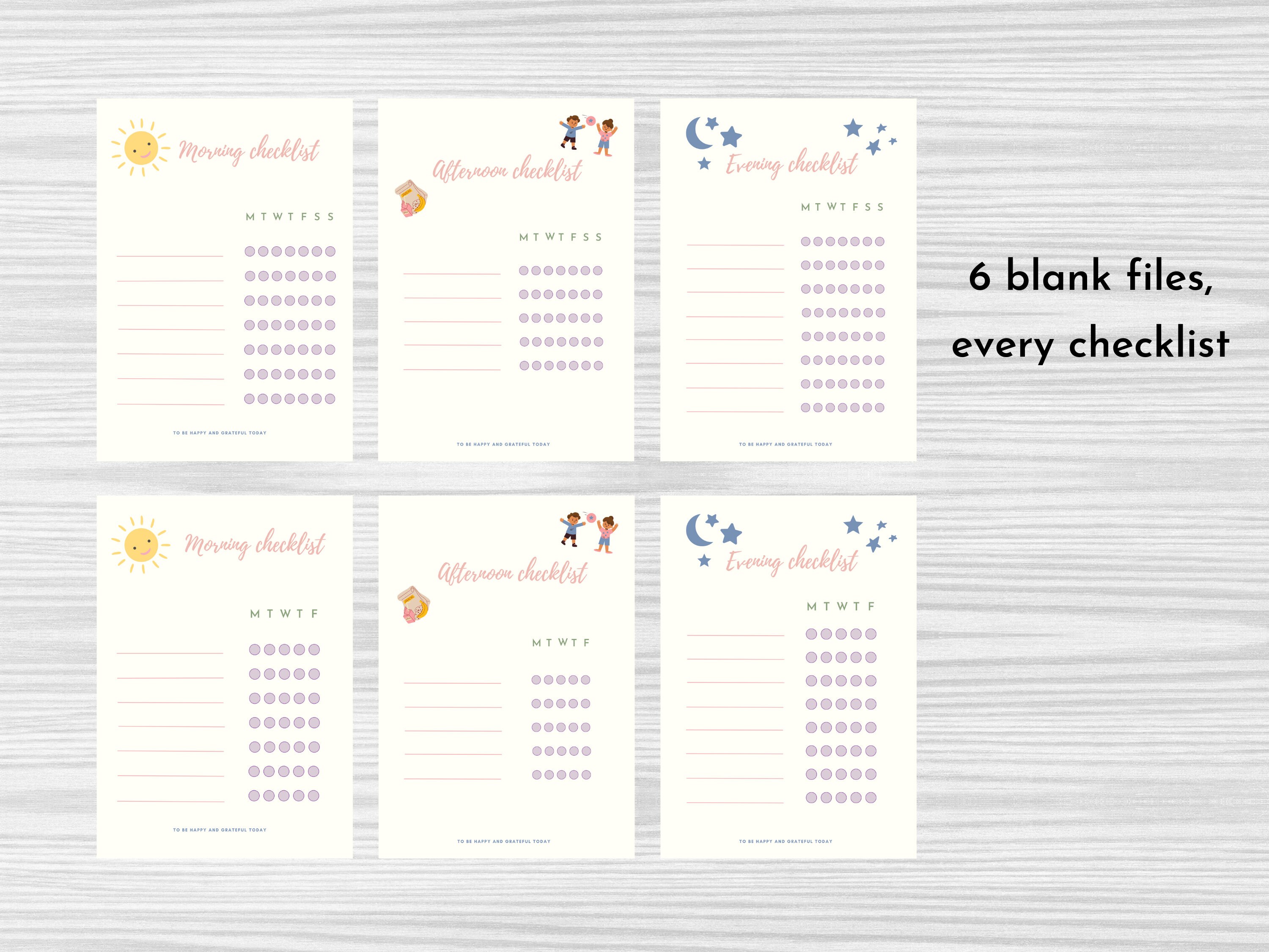 Editable in PDF, Morning Afternoon and Evening Checklist Printable ...